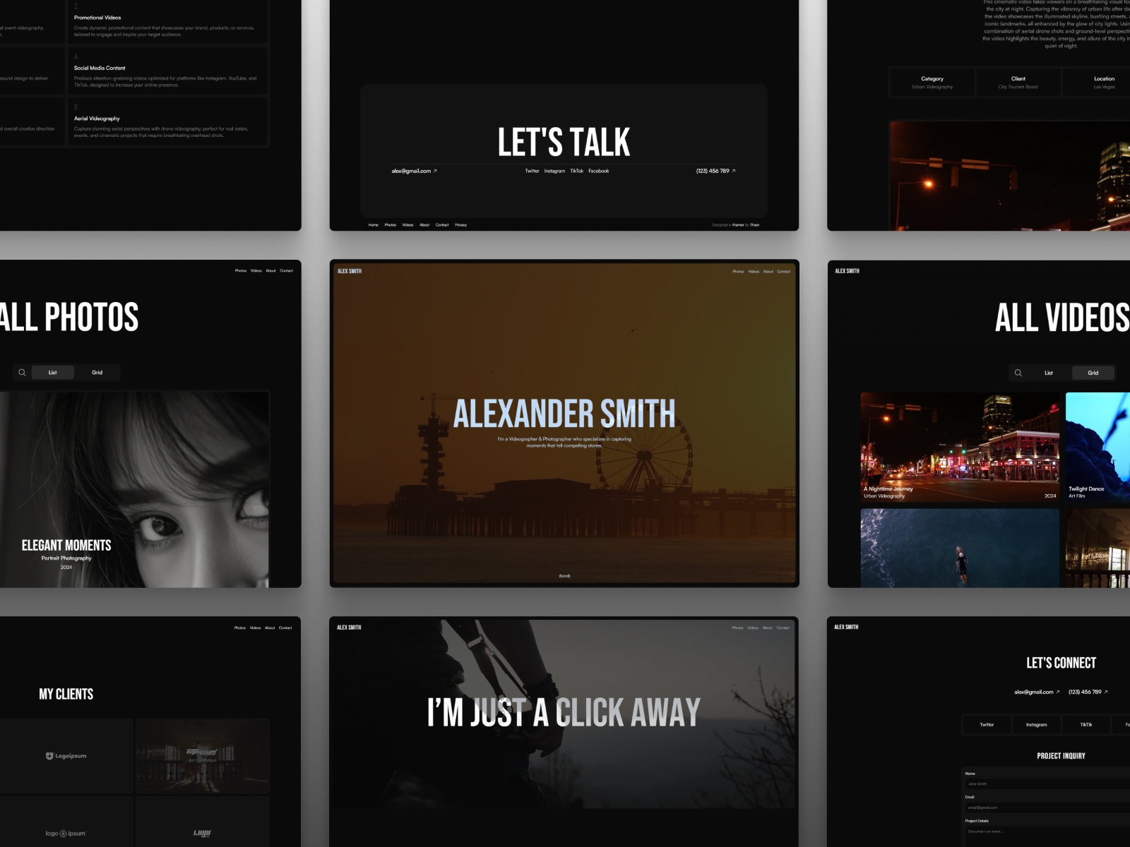 Capture - Videography & Photography Template - Framplates | Framer ...