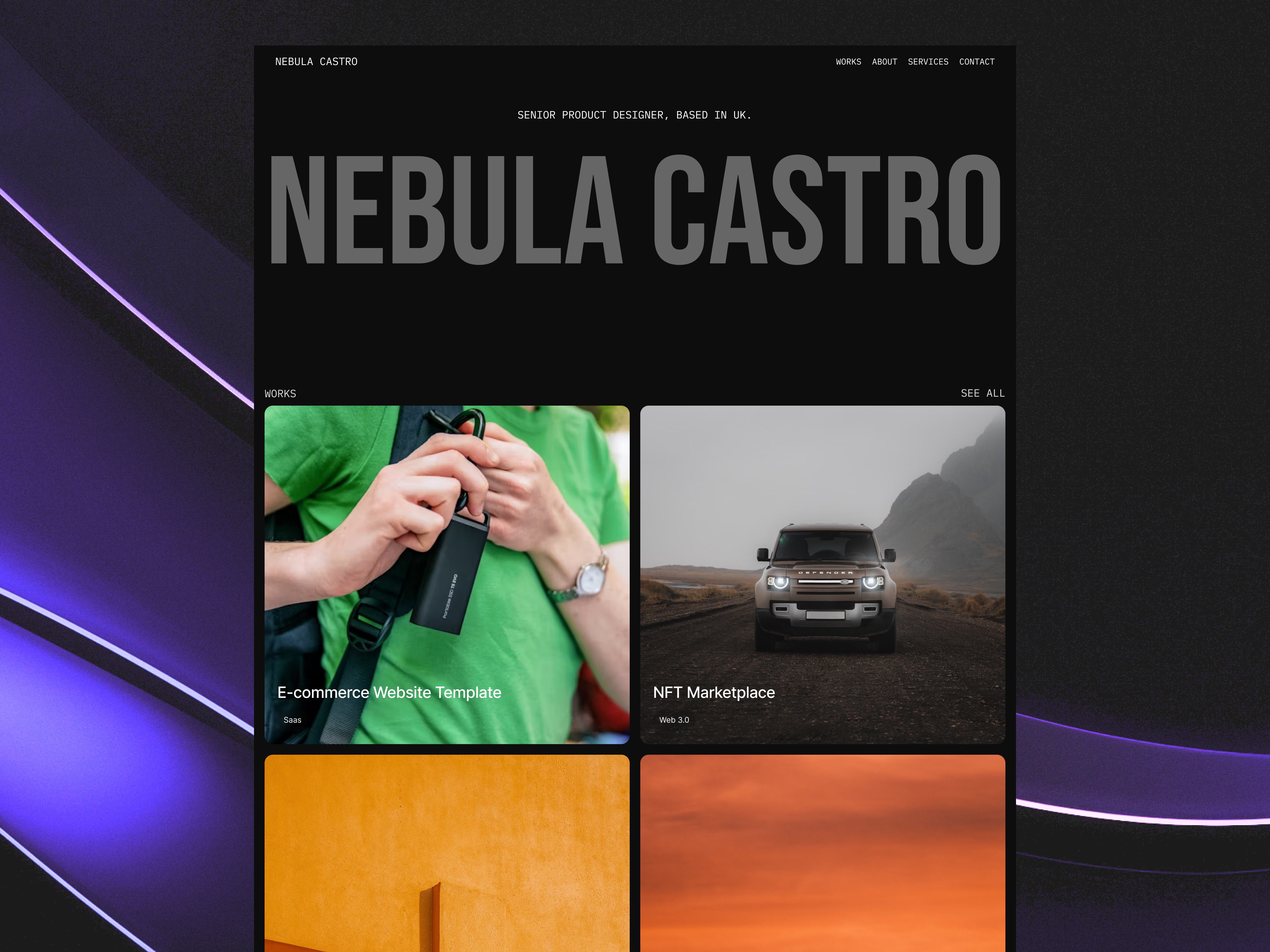 Nebular - Portfolio Template - Framplates | Framer Templates