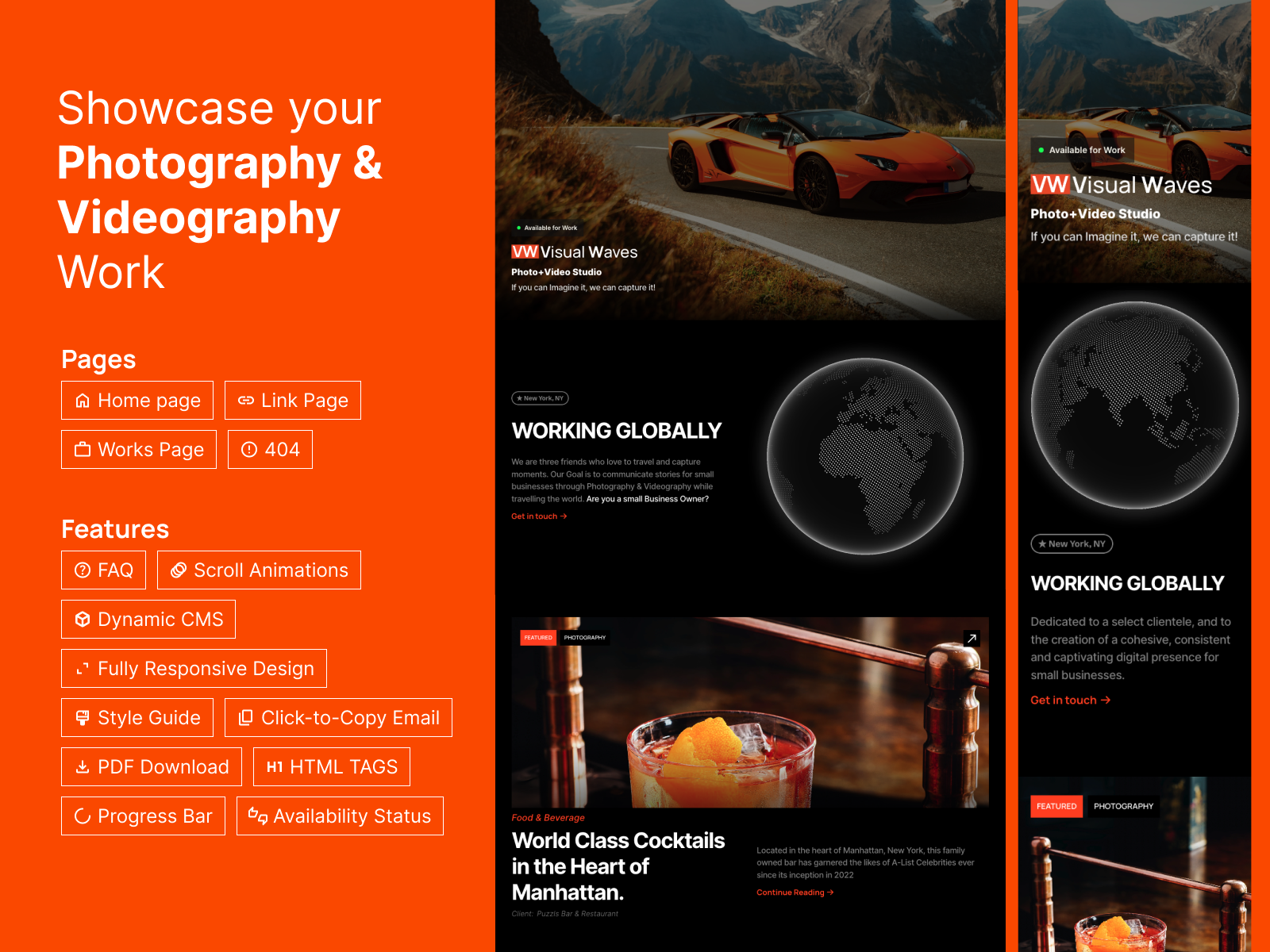 Visual Waves - Photography & Videography Template - Framplates | Framer ...